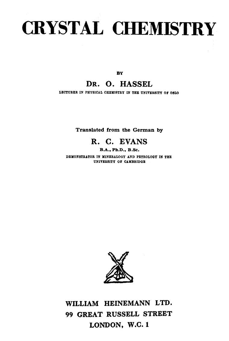 Crystal Chemistry - O. Hassel - wander的博客